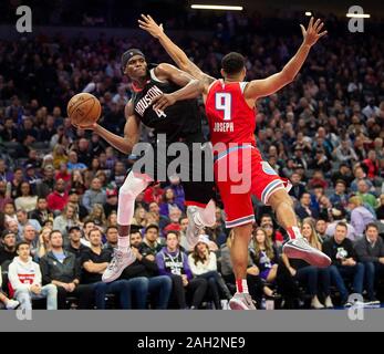 Houston Rockets forward Danuel House Jr. grabs a rebound during an NBA ...