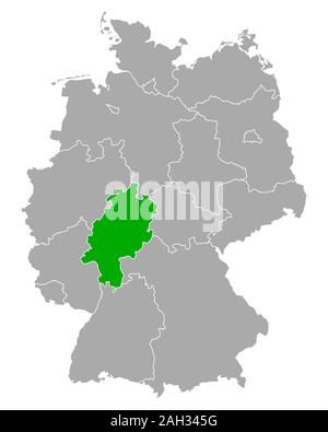 Map of Hesse in Germany Stock Photo - Alamy