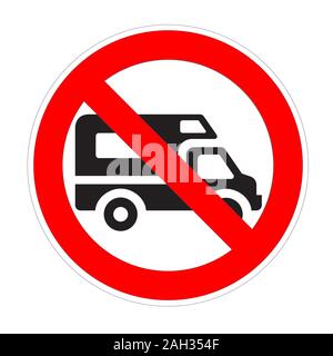 Warning sign with caravan symbol Stock Photo - Alamy