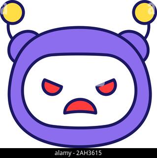 Artificial Intelligence Smiley Face Icon Set Isolated On A White ...