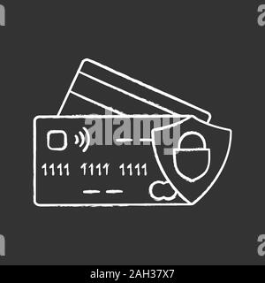 Credit card chalk icon. Cashless payment. E-payment. Isolated vector ...