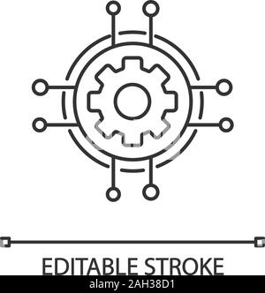 technology line icon with chipset and gear Stock Vector Image & Art - Alamy