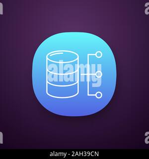 Relational database color icon. Big data. Server. Isolated vector illustration Stock Vector ...