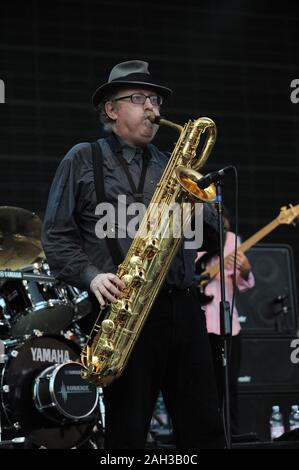 Saxophonist Stephen 'Doc' Kupka of Tower of Power is shown performing ...