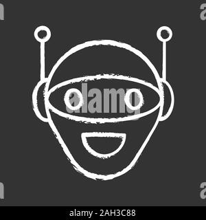 Chatbot chalk icon. Chat bot. Artificial conversational entity. Virtual assistant. Digital ...