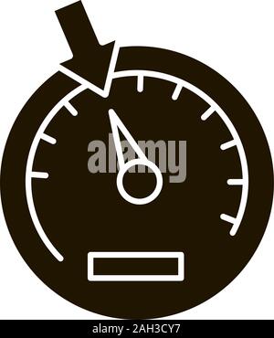 Dashboard glyph icon. Car instrument panel. Silhouette symbol. Negative ...