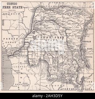 Vintage map of the Congo Free State Stock Photo - Alamy