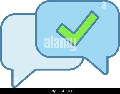 Approved chat color icon. SMS verification. Confirmation dialog ...