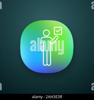 Voter app icon. UI/UX user interface. Electorate. Make choice. Person ...