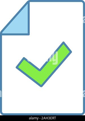 Checkmark color icon. Successfully tested. Tick mark. Quality assurance ...