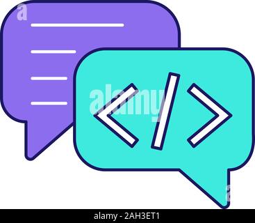 AI coding helper illustration. Vector artificial intelligence robot teaching programming or ...