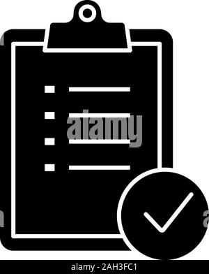 Task planning glyph icon. Checklist. To do list. Project management ...