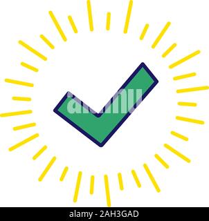Checkmark color icon. Successfully tested. Tick mark. Quality assurance ...