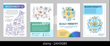 Biodiversity brochure template layout. Flora and fauna. Animals and ...