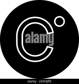 Celsius degrees vector glyph icon. Meteorology sign. Graph symbol for ...