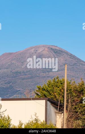 Vesuvius, the famous volcano overlooking the Gulf of Naples and the ...