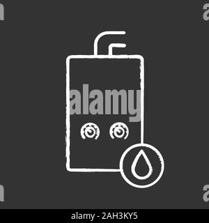 Gas water heater chalk icon. Heating water. Home boiler. Isolated ...