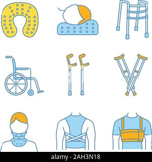cervical neck collar set cartoon vector illustration Stock Vector Image ...