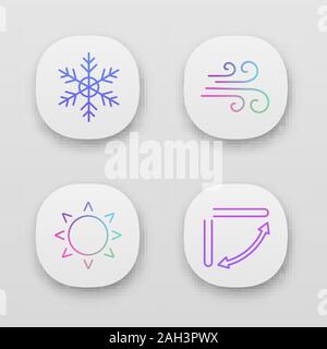 Airflow app icon. UI/UX user interface. Wind. Windy weather. Air ...