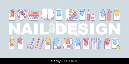Nail design word concepts banner. Manicure, pedicure service. Nail ...