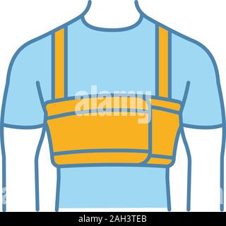 Surgical men rib belt color icon. Male post surgery chest binder ...