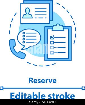 Reserve concept icon. Day planning idea thin line illustration. Make ...
