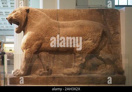 Colossal Guardian Lion. Assyrian, about 865-860 BC. From Nimrud, Temple ...
