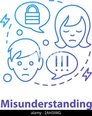 Misunderstanding concept icon. Disagreement idea thin line illustration ...
