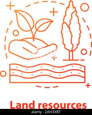 Land resources concept icon. Ecosystem idea thin line illustration ...