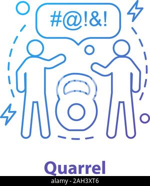 Quarrel concept icon. Disagreement idea thin line illustration. Conflict. Vector isolated ...