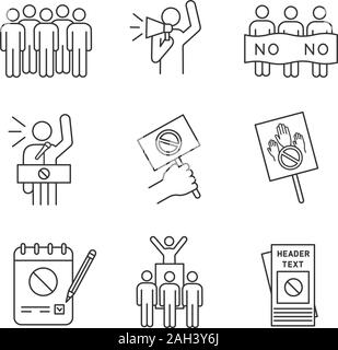 Petition linear icon. Thin line illustration. Text file with group of ...