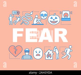 Fear concept icon. Fearfulness idea thin line illustration. Threat of ...