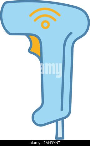 Wireless barcode scanning linear icon. Wifi barcode and QR code ...