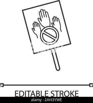 Anti-social behaviour linear icon. Harassment, bully. Teenager ...