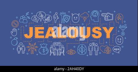 Jealousy word concepts banner. Break up. Presentation, website ...
