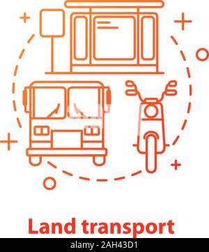 Land transport concept icon. Automobiles idea thin line illustration ...