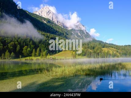 View of the Wettersteinspitzen, Germany, Bavaria, Mittenwald Stock ...