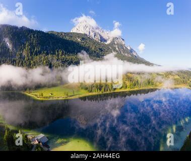 View of the Wettersteinspitzen, Germany, Bavaria, Mittenwald Stock ...