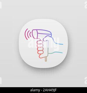 Hand holding barcode color icon. One dimensional code. Barcode ...