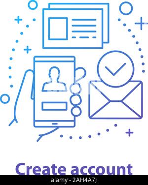 Account creating concept icon. New user registration idea thin line ...