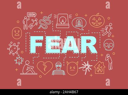 Fear concept icon. Fearfulness idea thin line illustration. Threat of ...