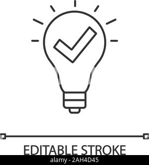 Successful idea linear icon. Electric bulb thin line illustration ...