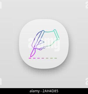 Scalpel skin incision color icon. Plastic surgery. Surgical incision ...