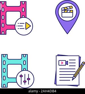 Movie scripts color icon. Screenplay writing. Scenario. Film making ...