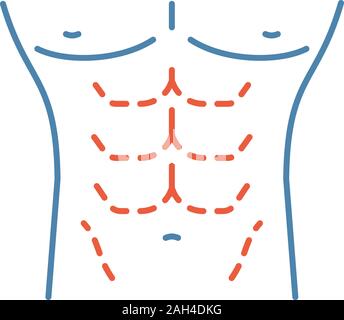 Tummy tuck plastic color icon. Abdominoplasty. Stomach liposuction ...