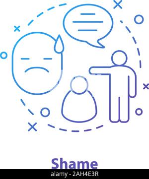 Shame concept icon. Condemnation idea thin line illustration. Public ...