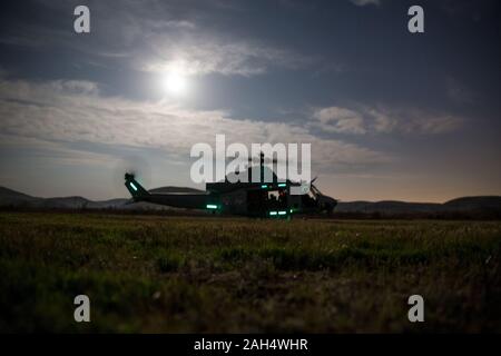 Helicopter during Spie rigging Stock Photo - Alamy