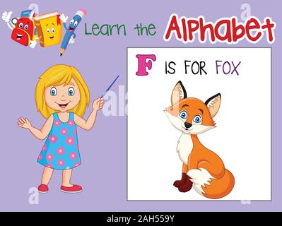 Flashcard letter F is for fox Stock Vector Image & Art - Alamy