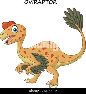 Cartoon oviraptor dinosaur character. Isolated vector omnivorous genus ...