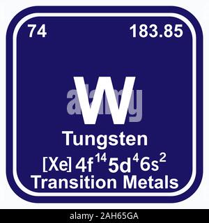 Tungsten chemical element. Chemical symbol with atomic number and ...